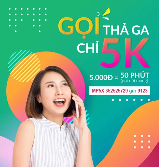 Đăng ký gói MP5X Viettel miễn phí 50 phút nội mạng giá chỉ 5k